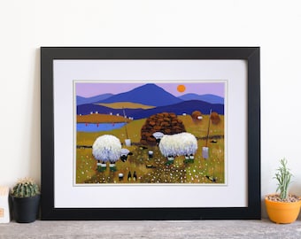 Eejits Print Thomas Joseph Double Mounted Sheep Art Various Sizes Irish ...