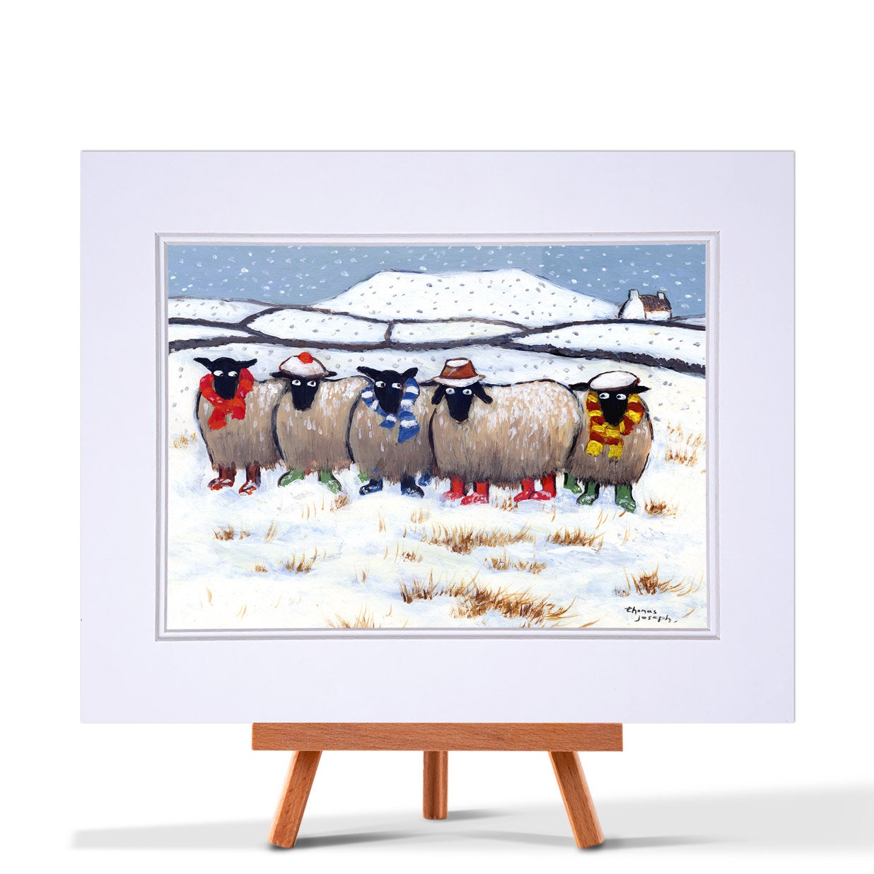 Winter Woollies Print | Thomas Joseph - Double Mounted - Sheep Art ...