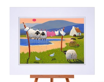 Eejits Print | Thomas Joseph - Double Mounted - Sheep Art - Various ...