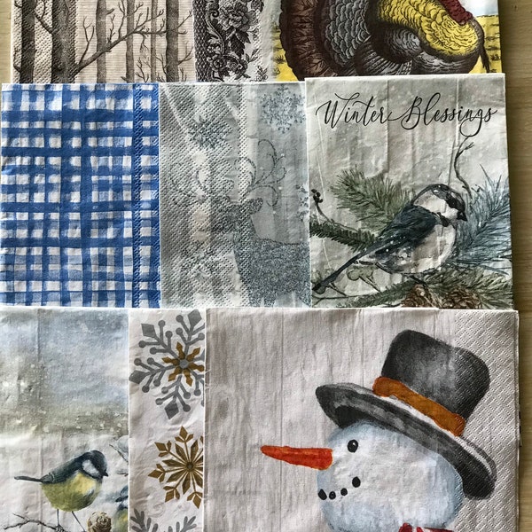 Christmas Napkin Bundle - Etsy