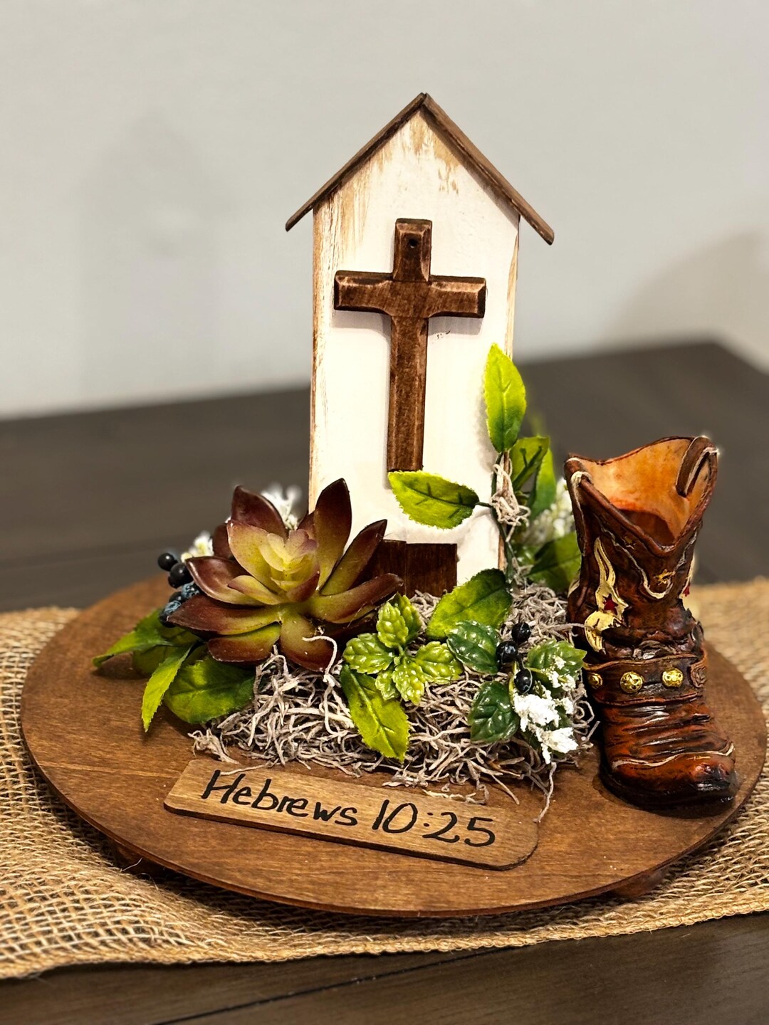 Cowboy Church Table Top Decor, Country Centerpiece, - Etsy