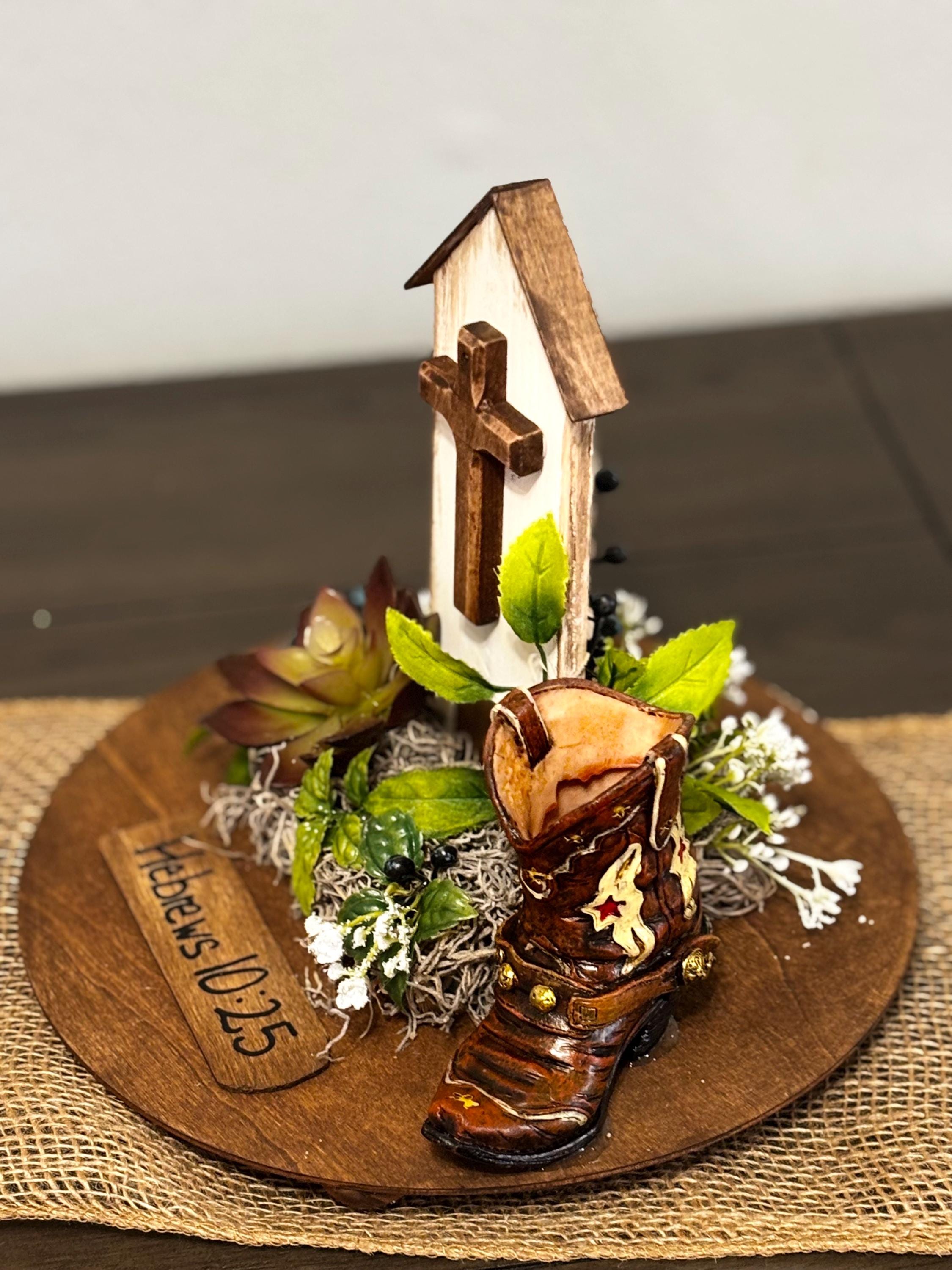 Cowboy Church Table Top Decor, Country Centerpiece, - Etsy