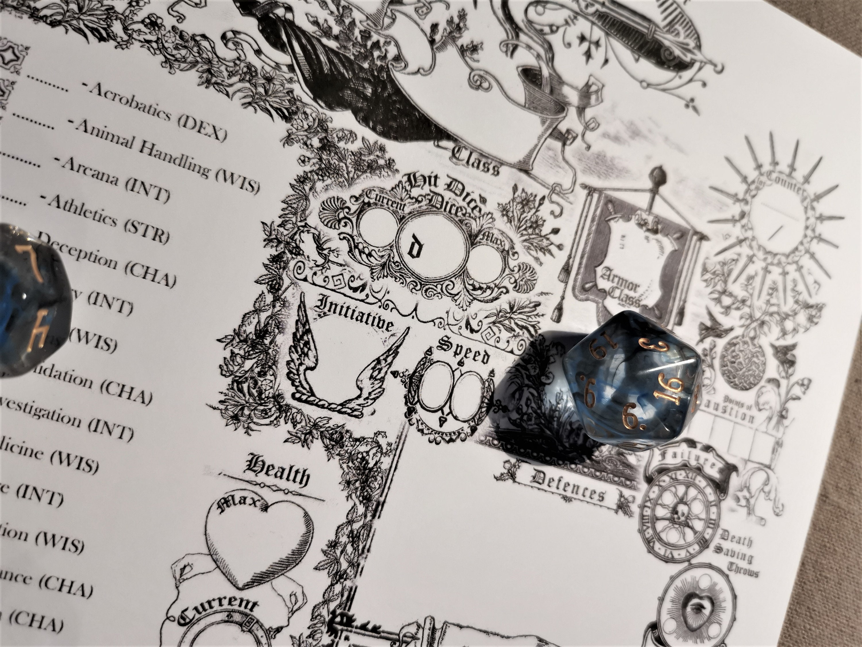 Gothic Vibes Character Sheet - D&D 5e - Etsy