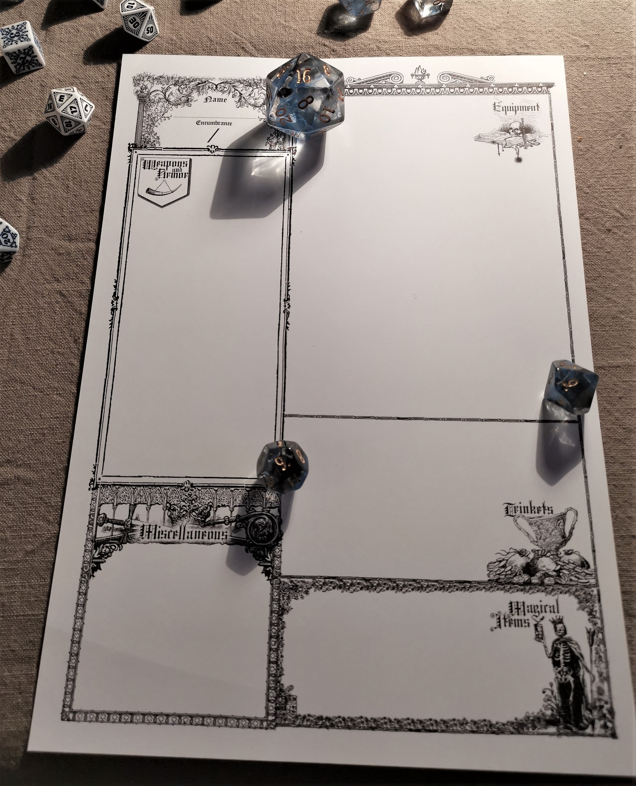 Gothic Vibes Character Sheet - D&D 5e - Etsy