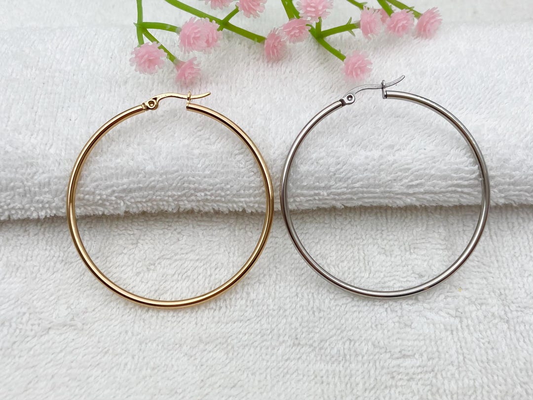50mm Stainless Steel Earring Hoops, Hoop Earrings With 2mm Thickness ...