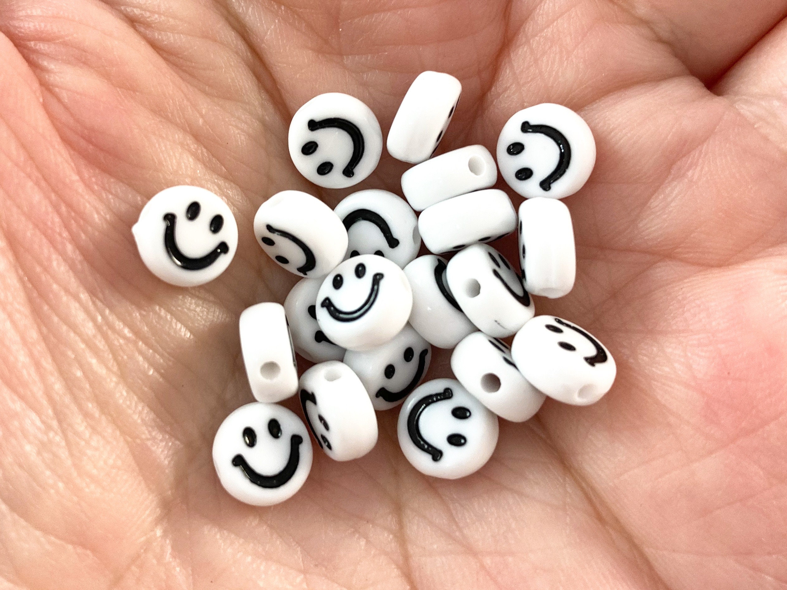 6-7mm Smiley Face Beads Emoji Beads Happy Face Acrylic - Etsy UK