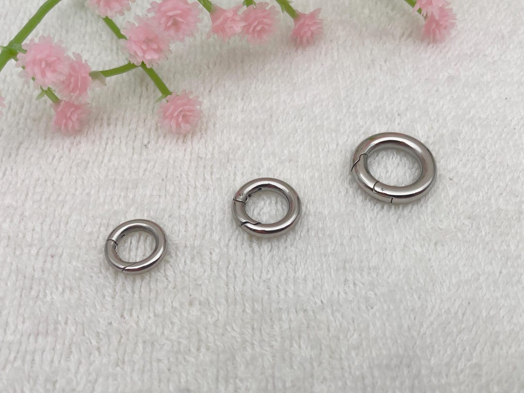Stainless Steel Spring Gate Ring Clasps, Anti-tarnish Jewelry Supply ...