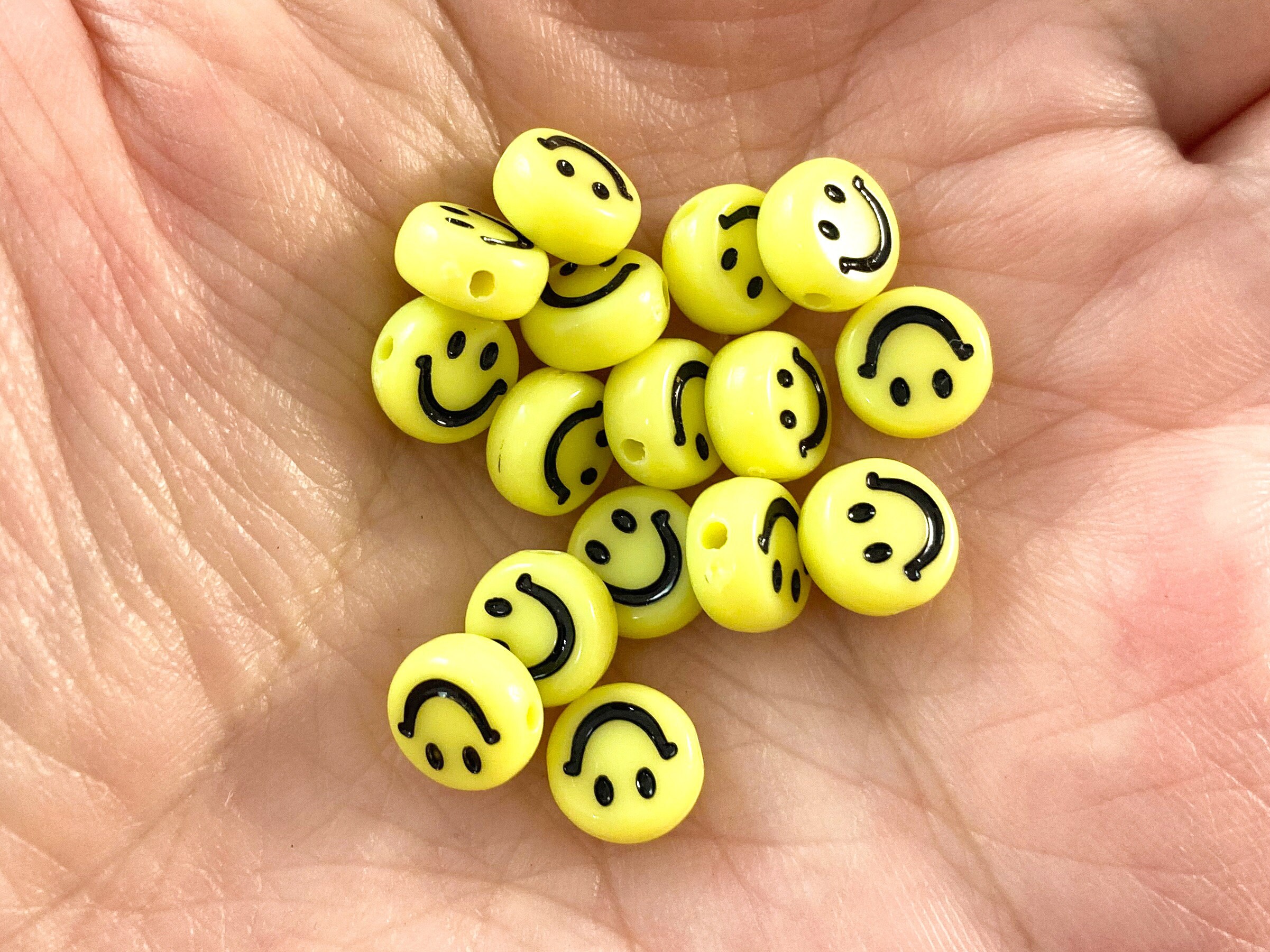 6-7mm Smiley Face Beads Emoji Beads Happy Face Acrylic - Etsy UK