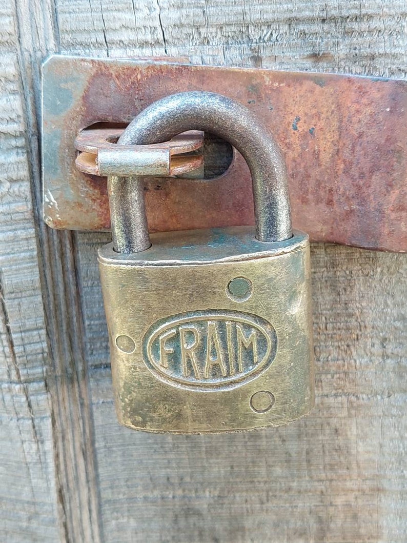 Midcentury US Brass Fraim Lock With Key - Etsy