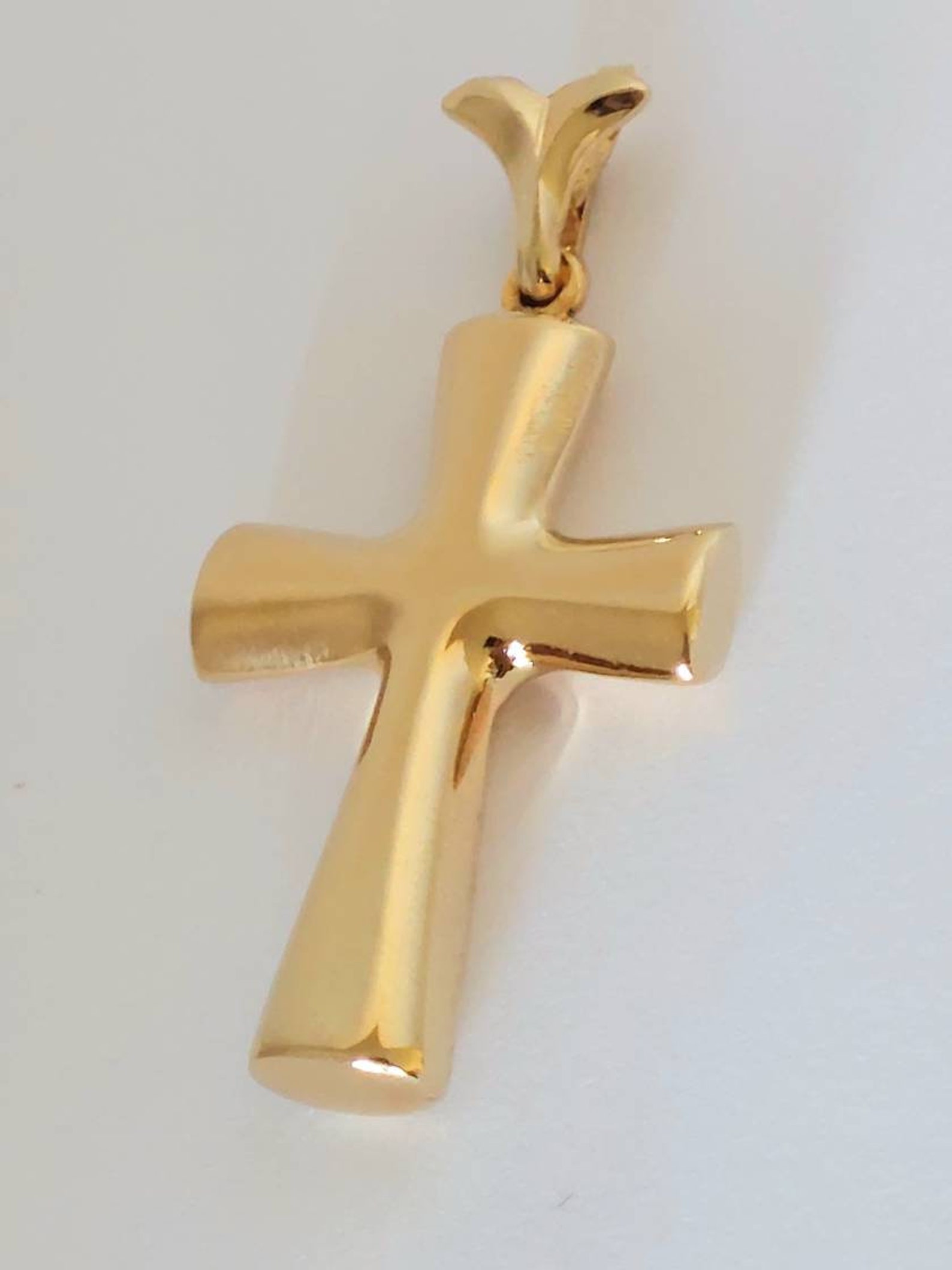 Gold Cross Pendant Large Chain Link Necklace - Etsy