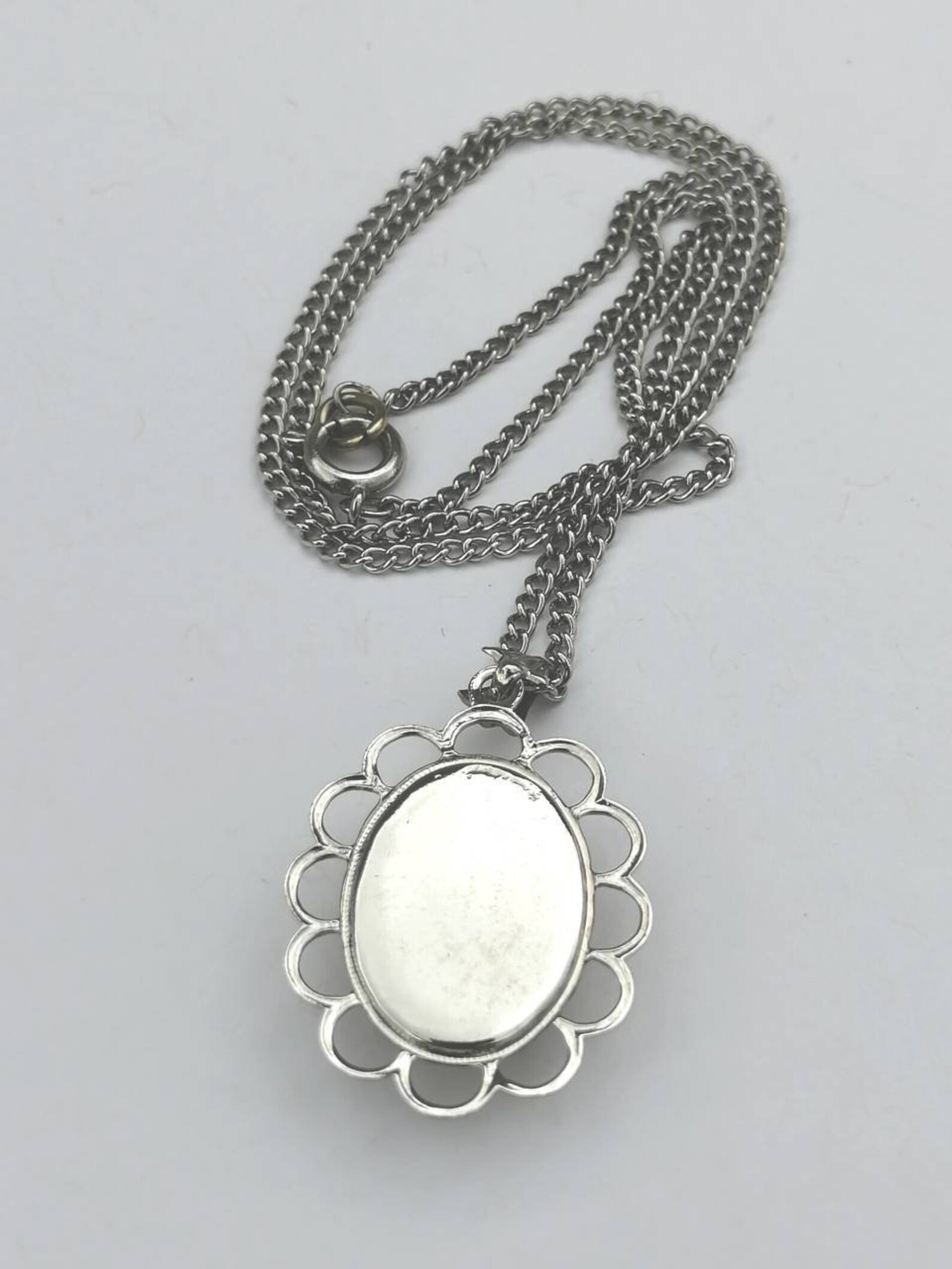 Ornate Dried Flower Art Silver Bezel Pendant Necklace - Etsy