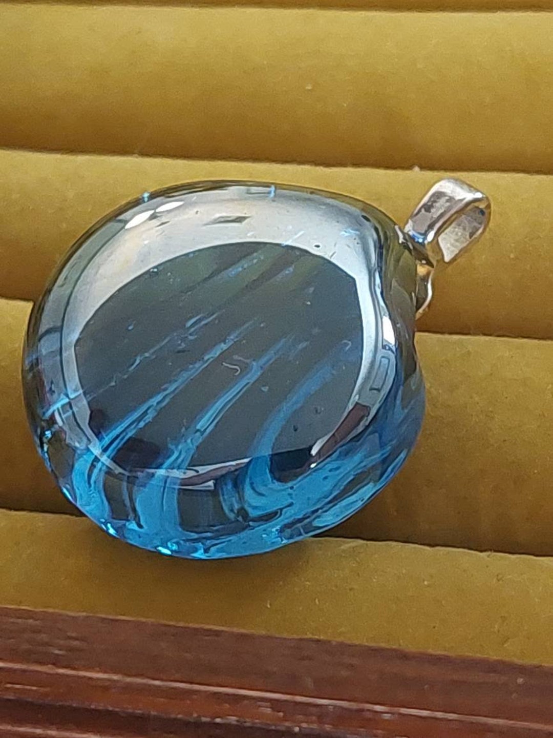 Sterling Silver Bail Glass Shell Pendant - Etsy