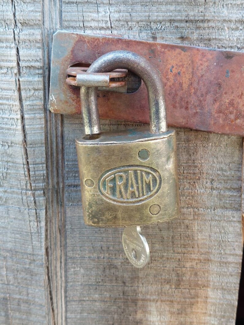 Midcentury US Brass Fraim Lock With Key - Etsy