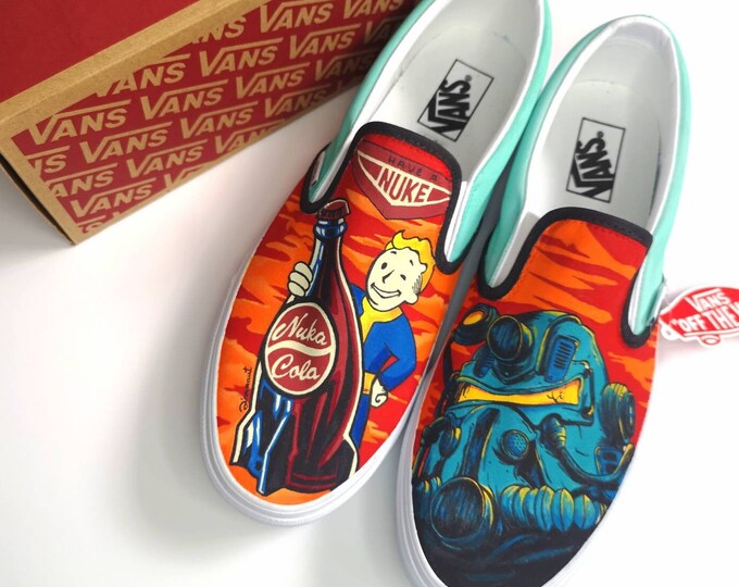 Custom HAND PAINTED Fallout Shoes, Custom Vault Boy, Fallout Game Hand ...