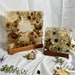 Square Resin Block With Wooden Stand/flower Bridal Resin Bouquet ...