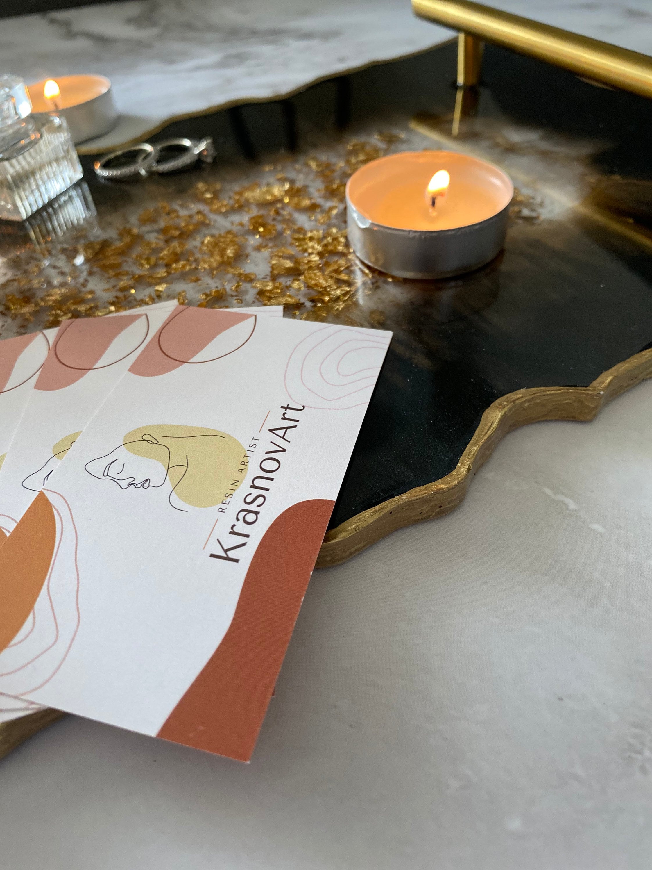 Royal Onyx Set /set of Royal Gold & Black Decorative Tray Cup - Etsy