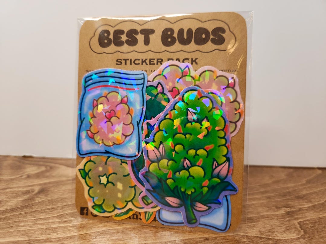 Best Buds Sticker Pack | Holographic Water-resistant Stickers | 9 Pack ...