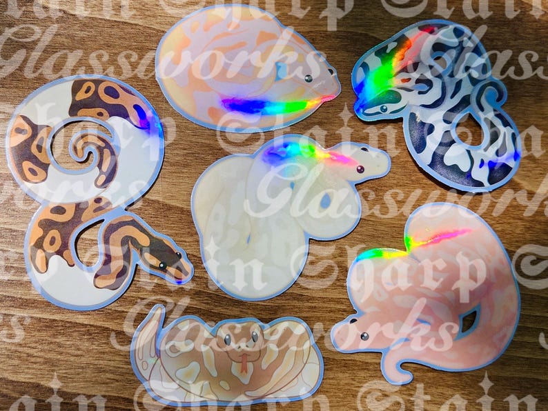 Python Morph Sticker Pack | Holographic Water-resistant Stickers | 6 ...