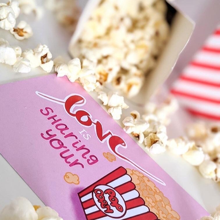 POPCORN LOVE love is sharing your popcorn A5 print | Etsy