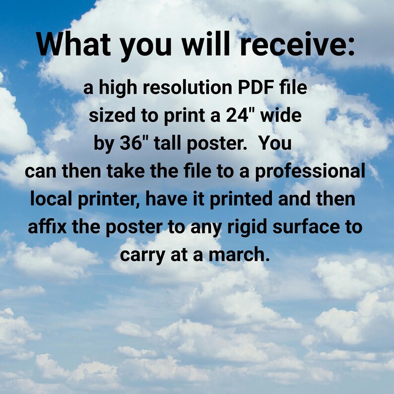 Ready to Print Digital Protest Sign, Protest March Digital Download, 24 ...