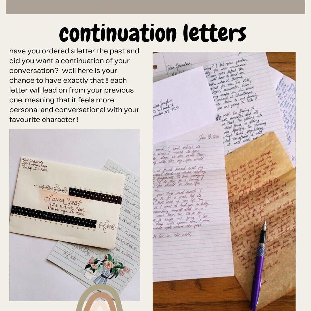 Physical Continuation Comfort Letter made to Order - Etsy UK