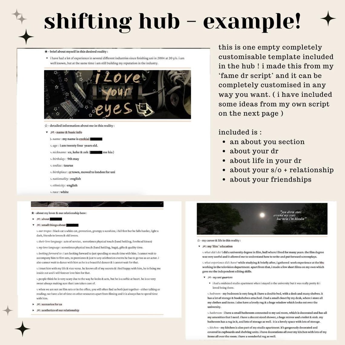 Reality Shifting Notion Template: Lifa App Inspired Hub (digital) - Etsy