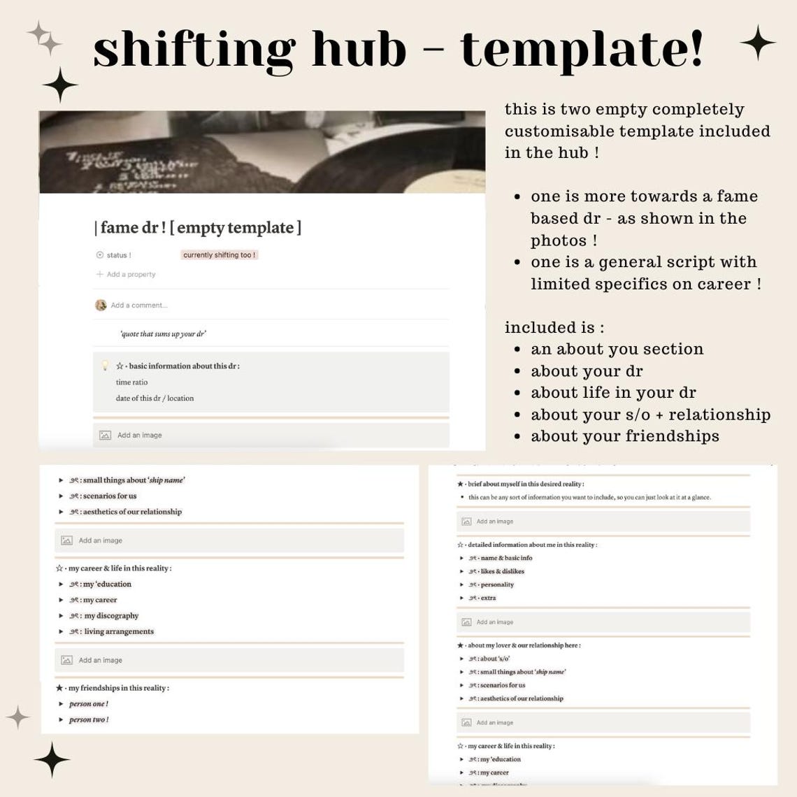 Reality Shifting Notion Template: Lifa App Inspired Hub (digital) - Etsy