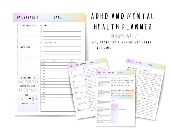 Mental Health Planner Digital Planner Printable Planner - Etsy