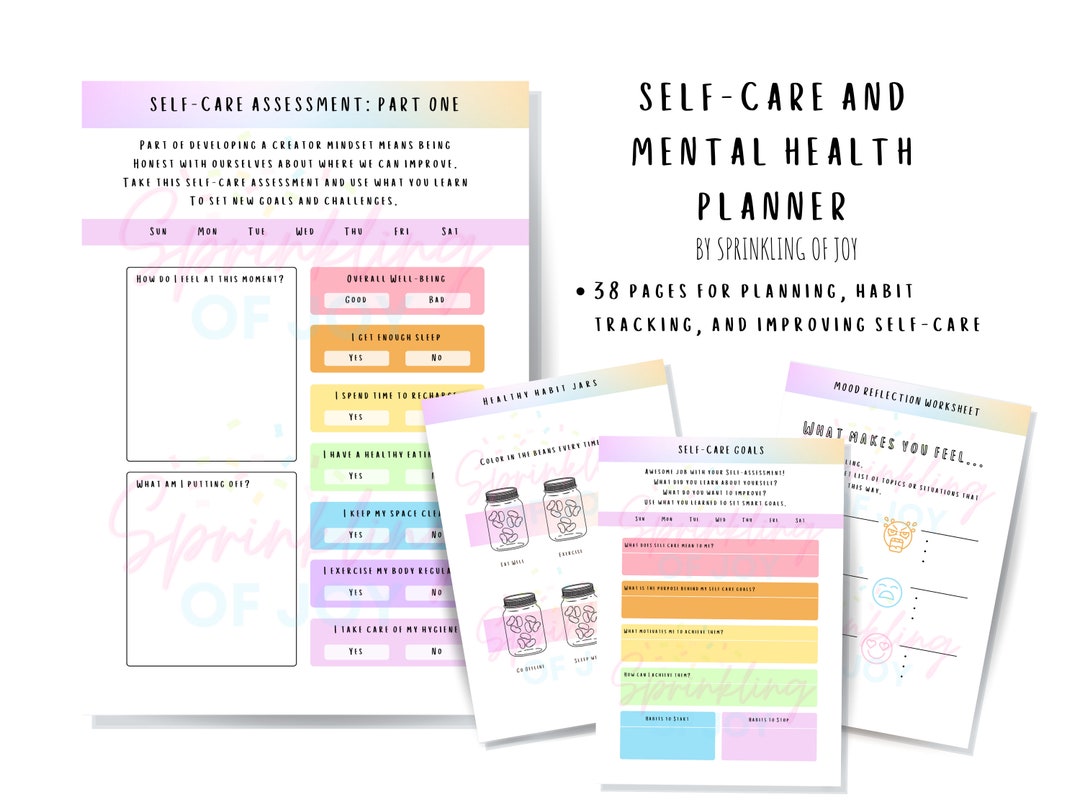 Self Care Planner, Digital Planner, Mental Health Planner, Printable ...