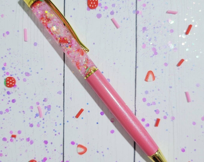 Floating Glitter Pen, Ballpoint Pen, Black Ink Pen, Pink Pen ...