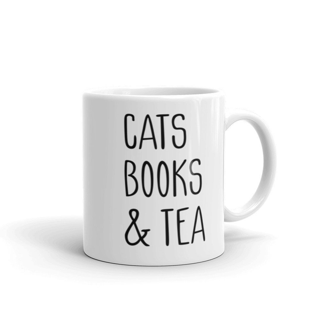 Book Lover Mug Cats Books and Tea Book Cat Lover Cat Mom - Etsy