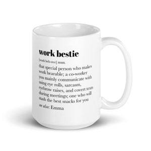 Custom Work Bestie Mug, Coworker Mug, Gift for Coworker, Coworker ...