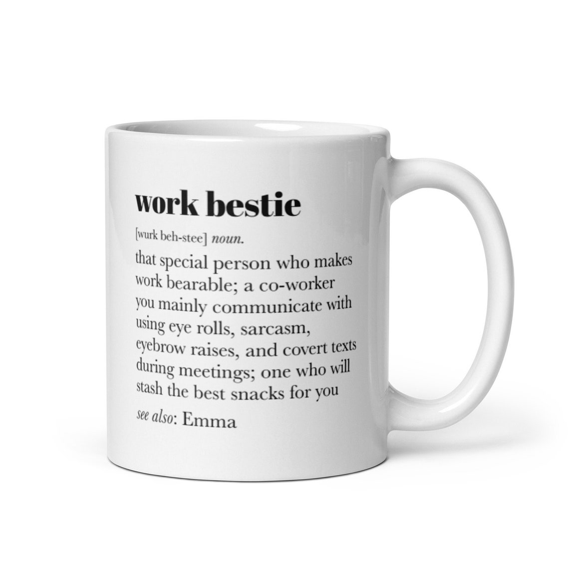 Custom Work Bestie Mug Coworker Mug Gift for Coworker - Etsy