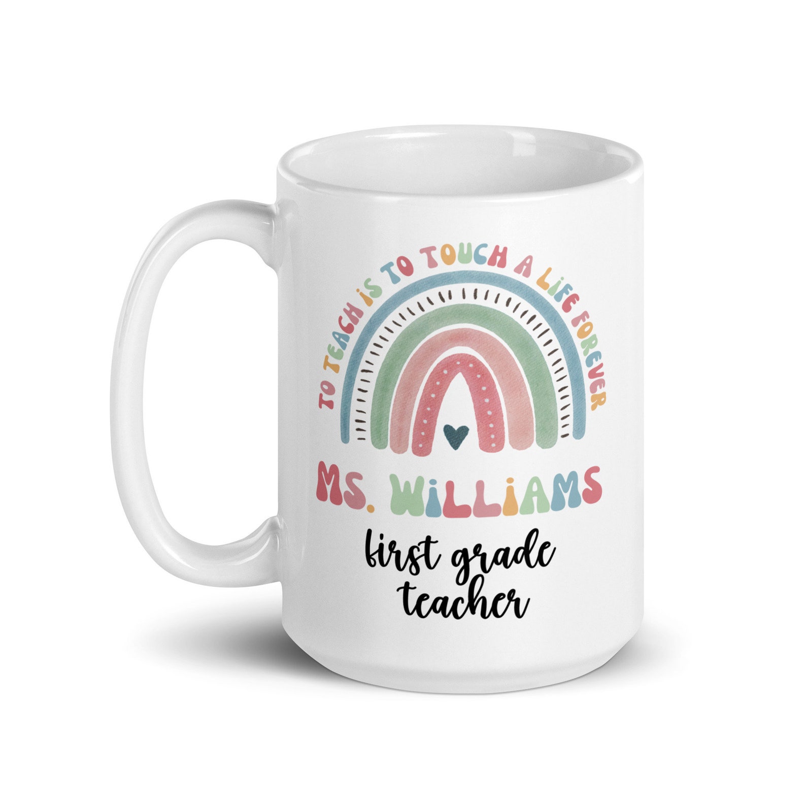 Personalized Teacher Mug Rainbow Custom Teacher Mug - Etsy
