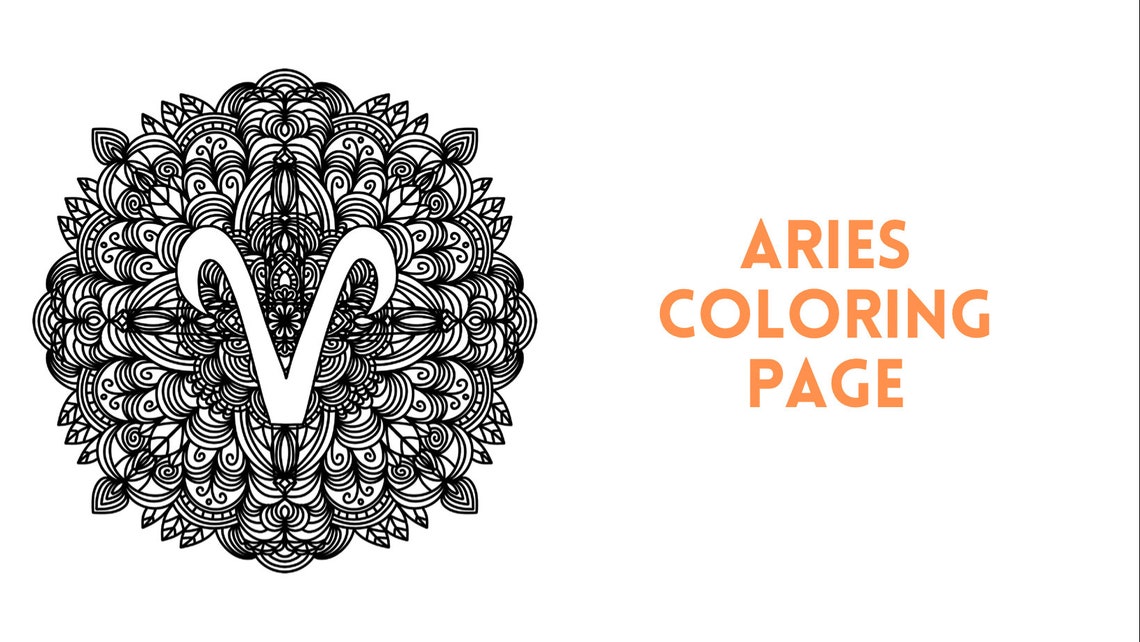Aries Coloring Page Aries Coloring Page Zodiac Coloring Page Zodiac ...