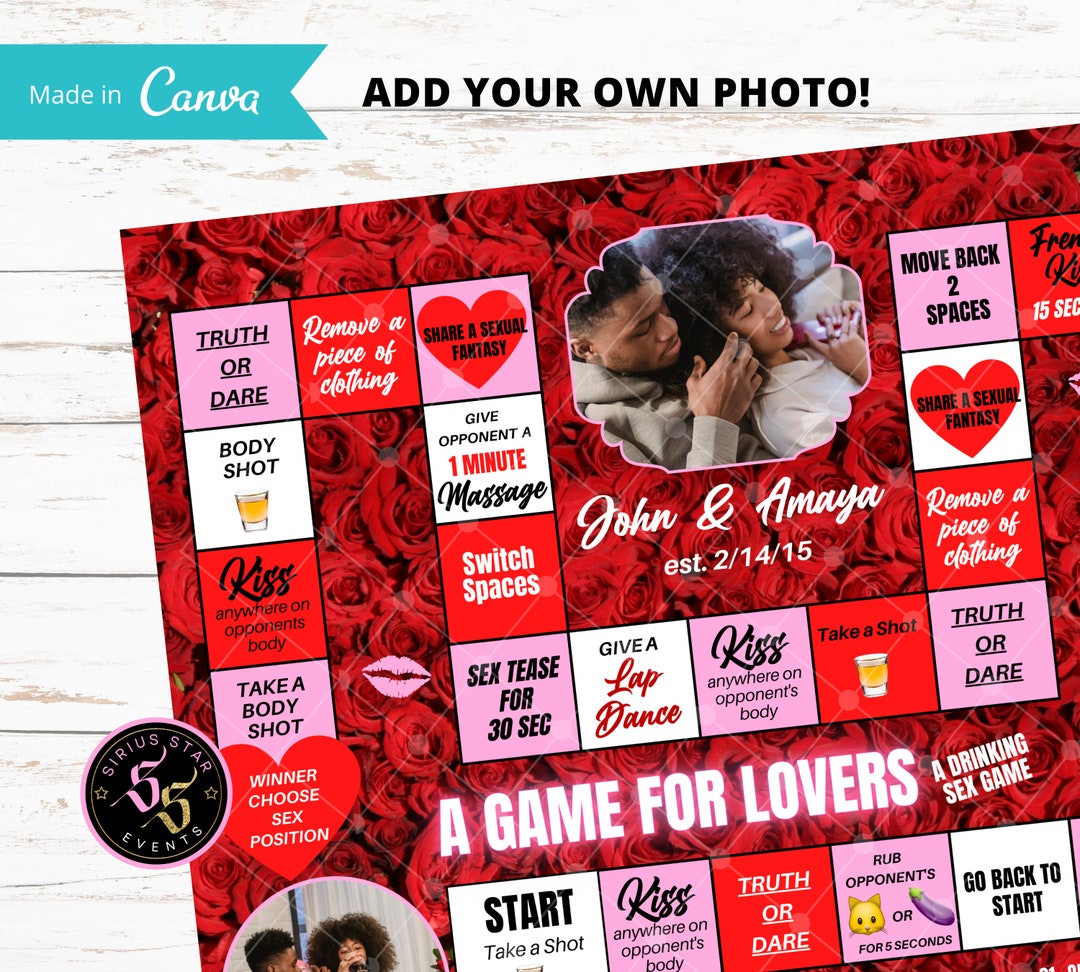 Adult 21 Over Valentines Day Drinking Game Board, Adult Sex Game, PRINT ...