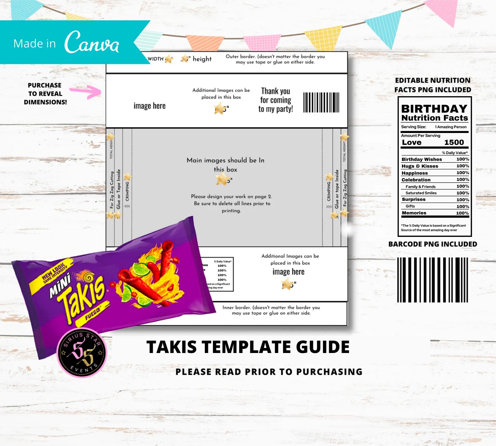 Mini Takis Template Instant Download Canva Snack Bag - Etsy Singapore