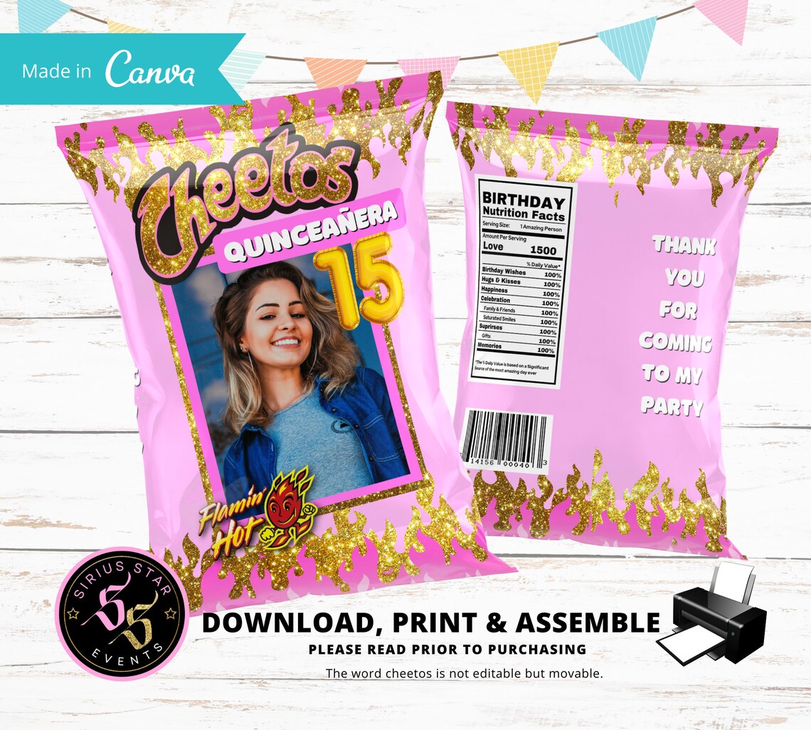 Custom Chip Bags Cheeto Custom Bag Personalized Cheeto Bag - Etsy