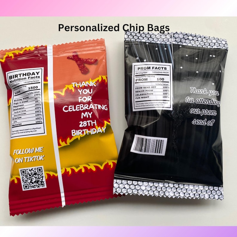Personalized Chip Bags, Custom Chip Bags, Prom Chip Bags ,custom Party ...