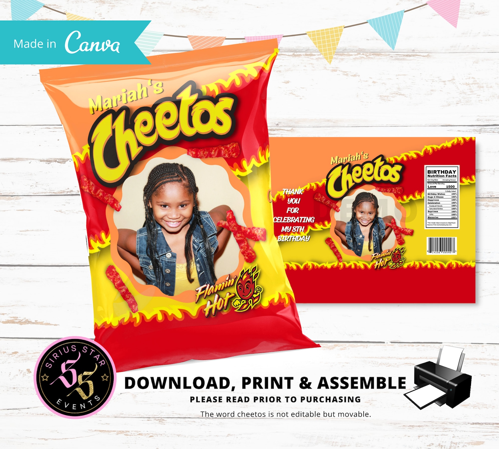 Custom Chip Bags, Cheetos Custom Bag, Personalized Cheetos Bag, Party ...