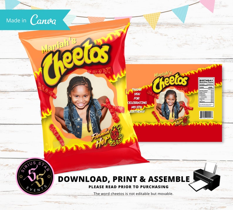 Custom Chip Bags Cheetos Custom Bag Personalized Cheetos | Etsy