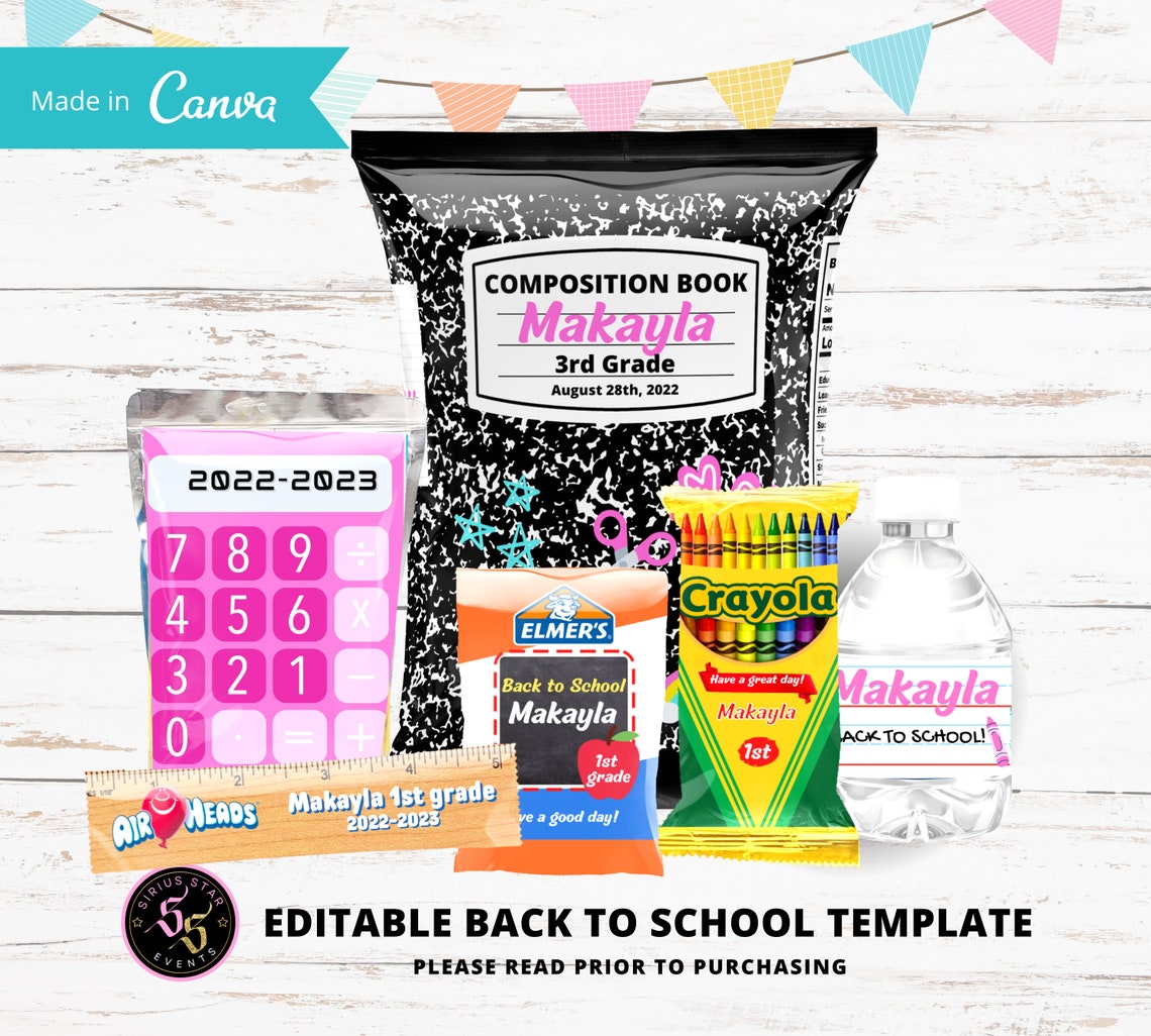 Back to School Chip Bag, Back to School Templates, Back to School Edit ...