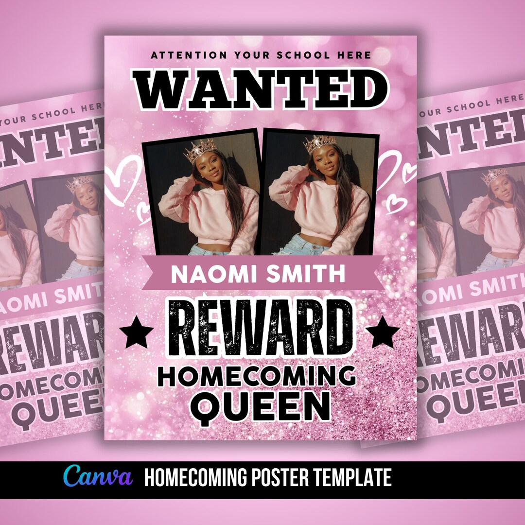 Wanted Poster, Homecoming Queen Poster, Canva Homecoming Queen Poster ...