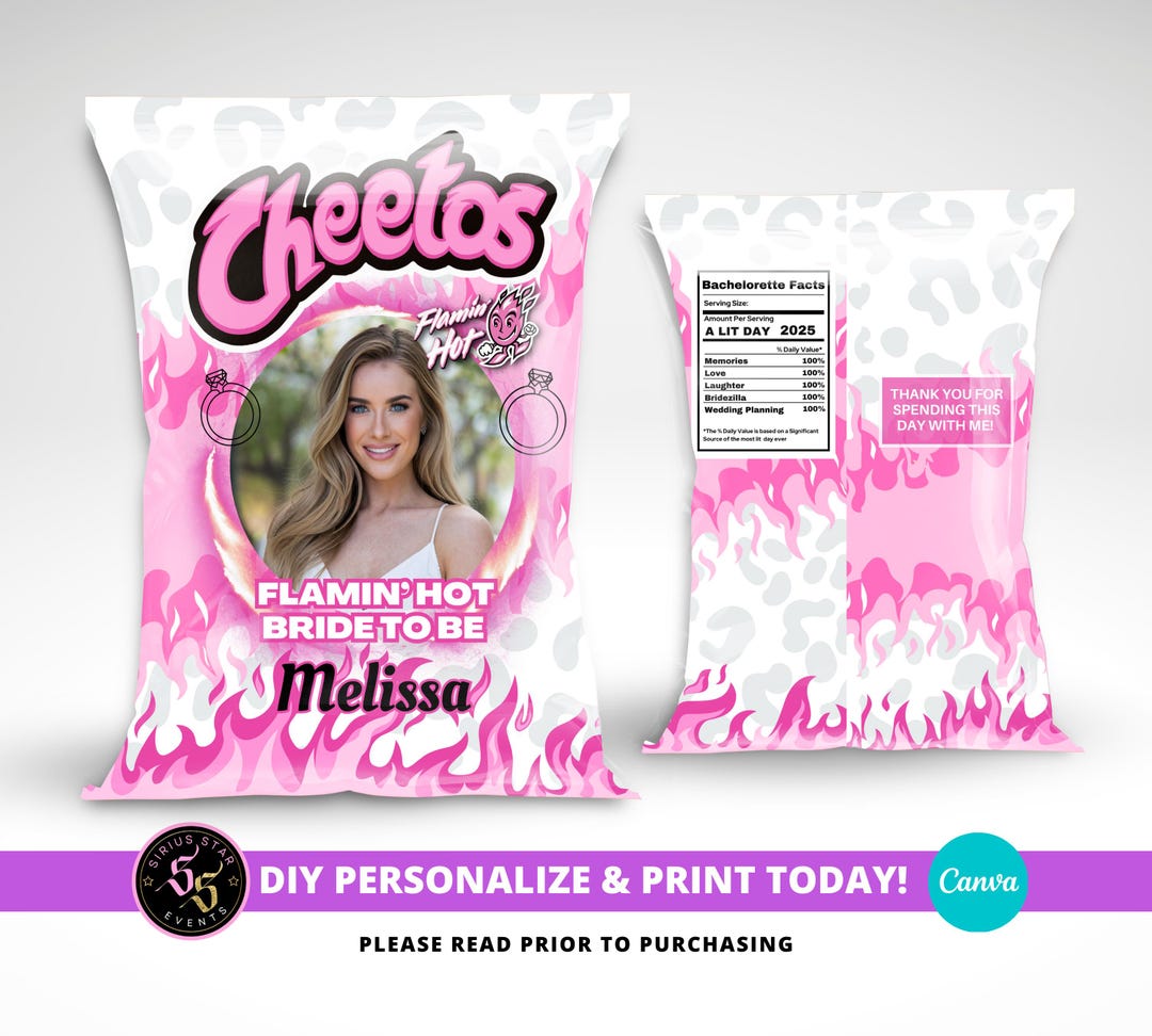 Bachelorette Chip Bags, Cheetos Custom Bag, Personalized Bag, Party ...