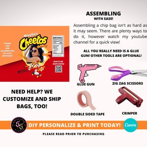 Custom Chip Bags, Cheetos Custom Bag, Personalized Cheetos Bag, Party ...