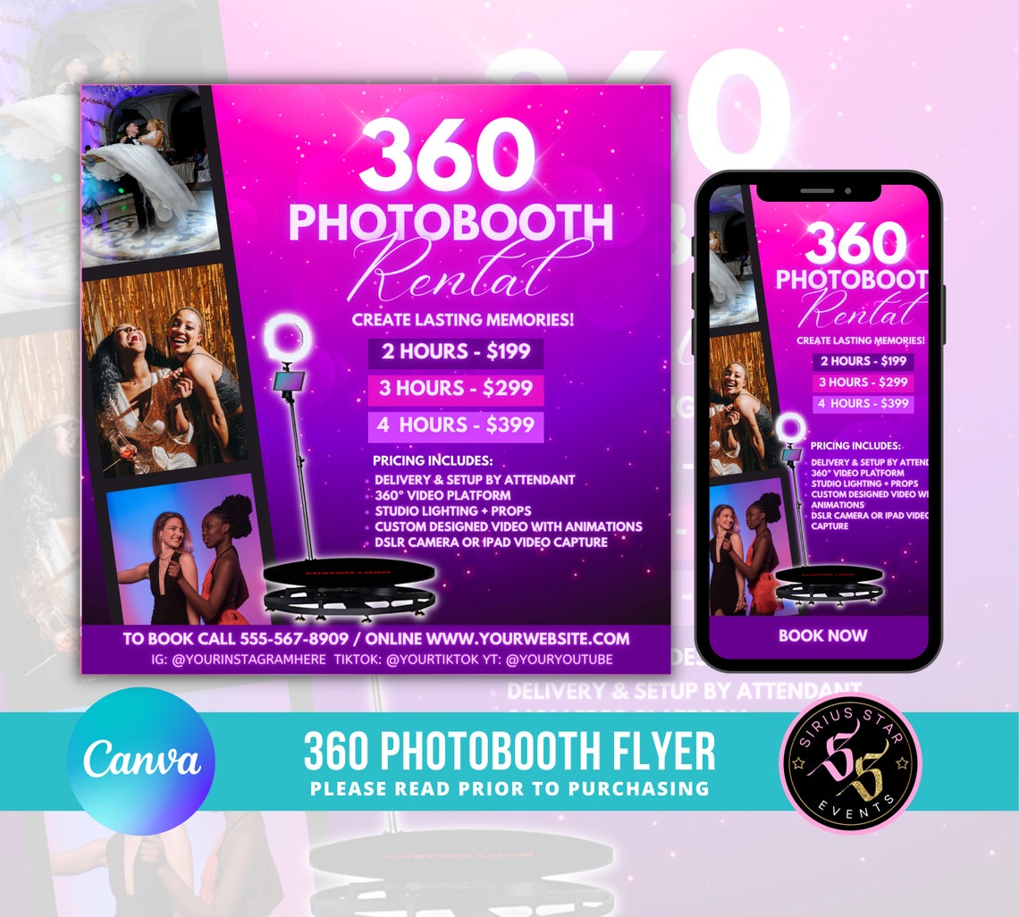 360 Photobooth Flyer, Party Flyer, Event Flyer, Wedding Reception ...