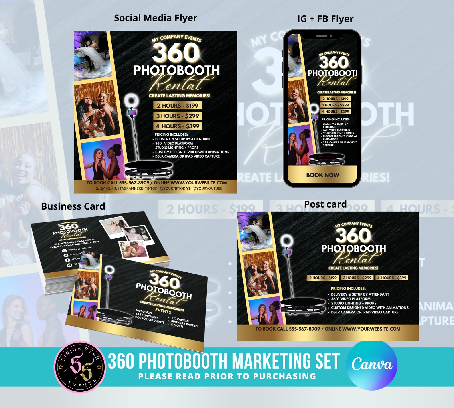 360 Photobooth Flyer Business Card Party Flyer Event Flyer - Etsy Canada