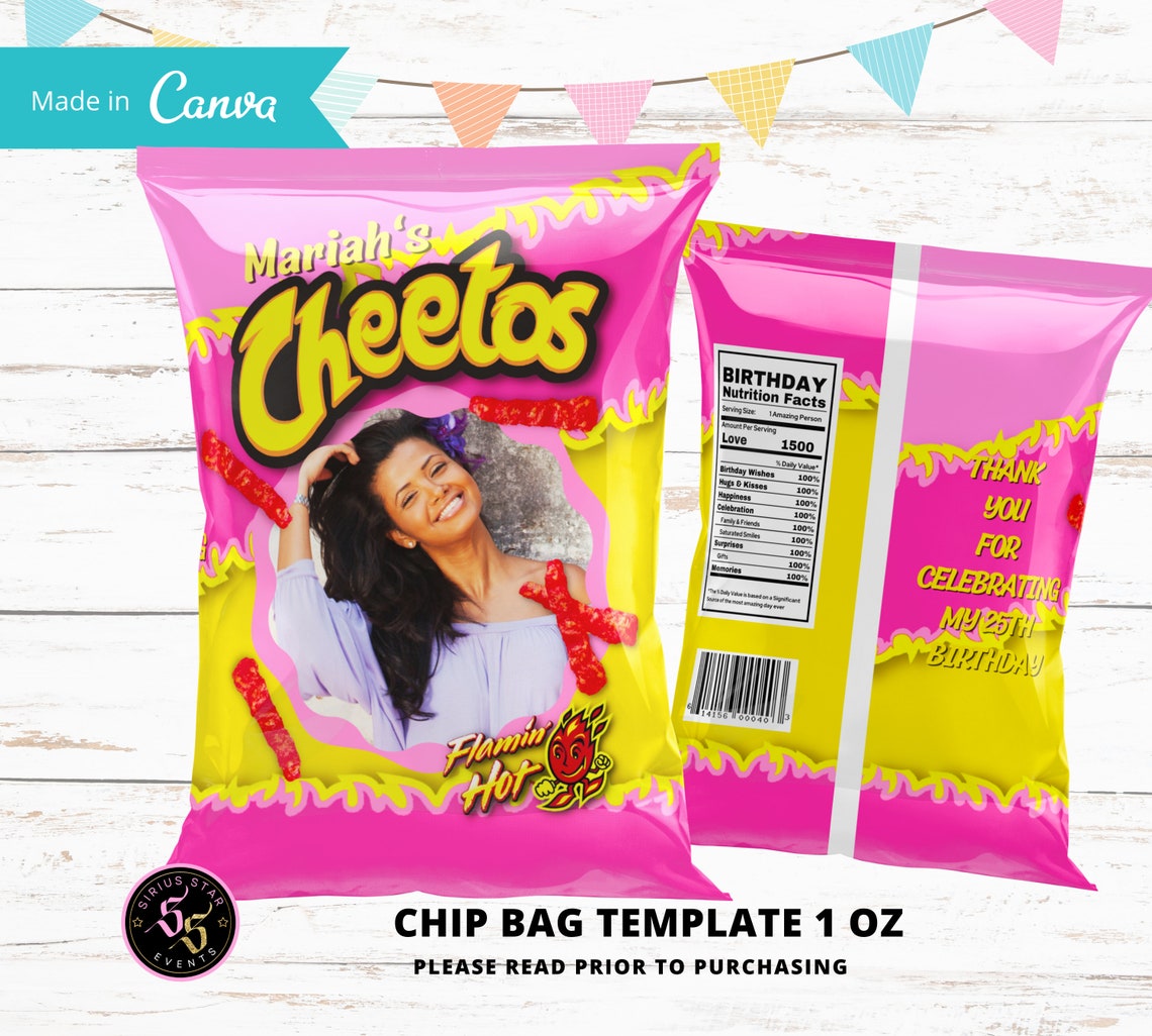 Custom Chip Bags Cheeto Custom Bag Personalized Cheeto Bag - Etsy