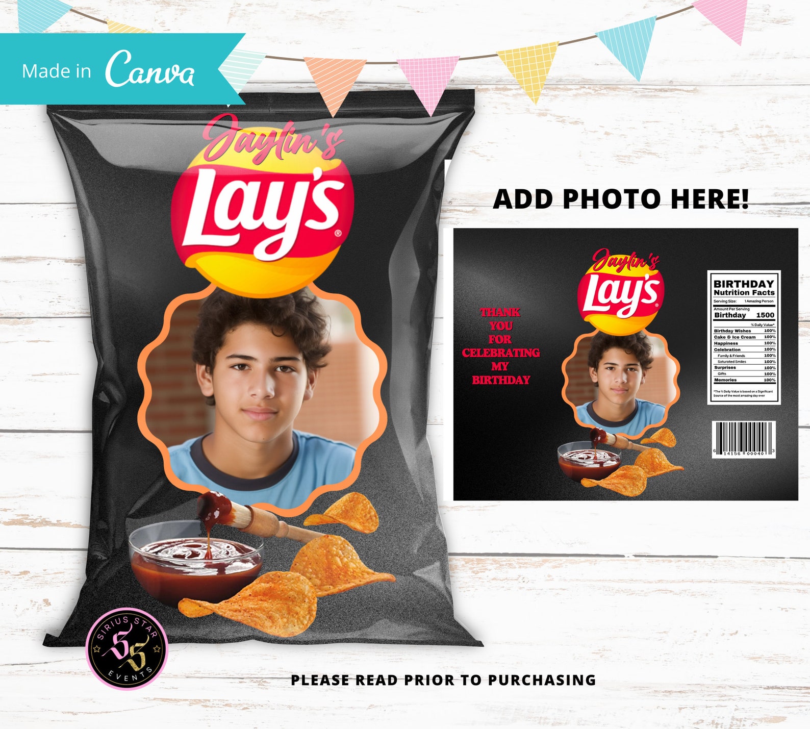 Custom Chip Bags Chip Custom Bag, Personalized Lays Bag, Party Favor ...