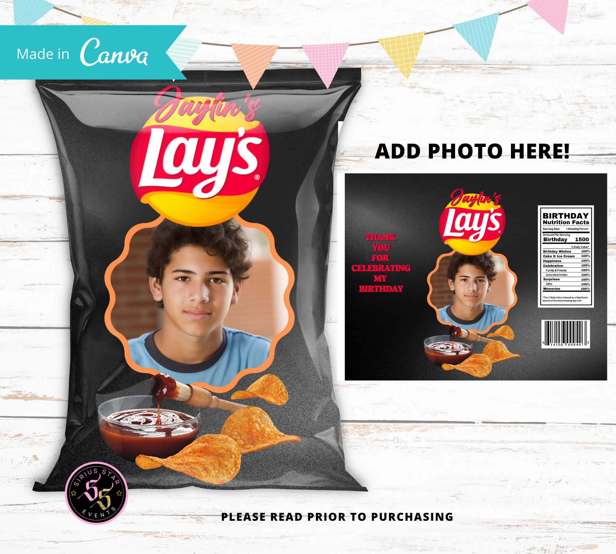 Custom Chip Bags Chip Custom Bag, Personalized Lays Bag, Party Favor ...